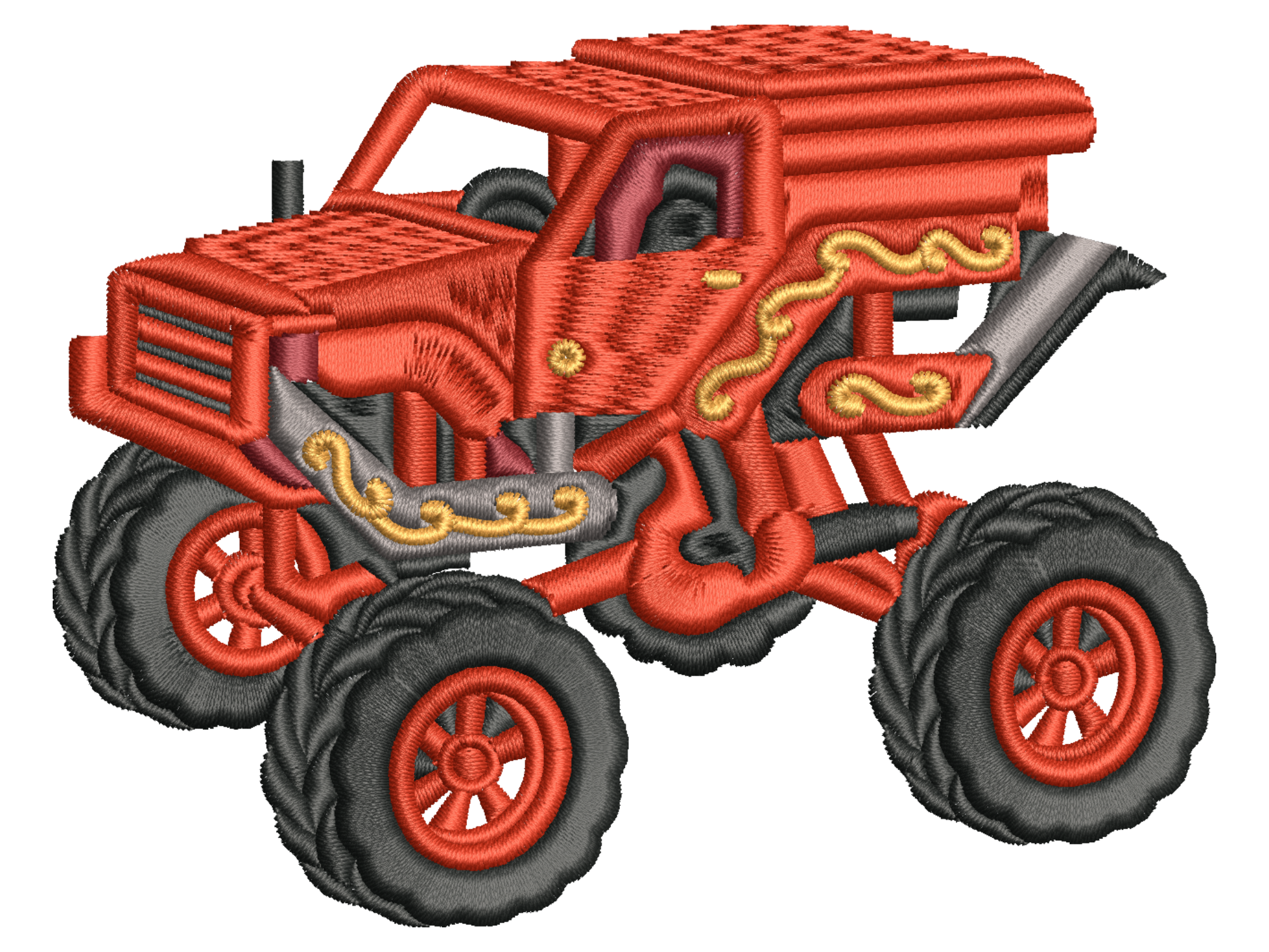 Monster Truck Stitch Design · Creative Fabrica