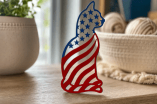 Patriotic Cat - Laser Cutting Design · Creative Fabrica