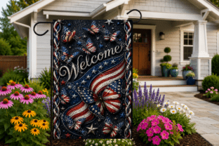 Patriotic Welcome Garden Flag Graphic by TCSP Designs · Creative Fabrica