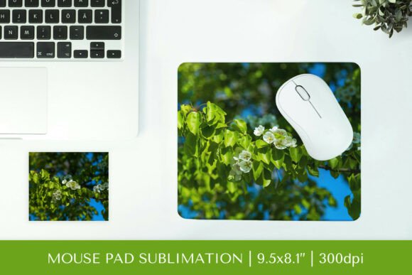 Pear Tree in Bloom Mouse Pad Sublimation Graphic by LaBelezoka ...