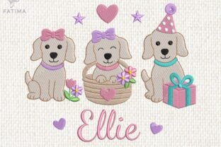 Personalized Puppy Birthday Embroidery · Creative Fabrica