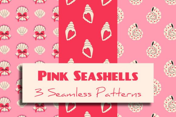 Pink Coquette Seashell Seamless Patterns Graphic by Rin Green ...