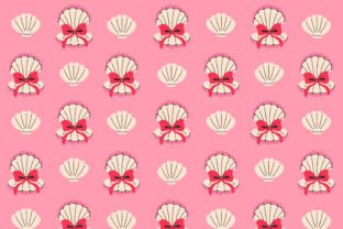 Pink Coquette Seashell Seamless Patterns Graphic by Rin Green ...