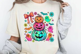 Preppy Colorfull Pumpkin Ghost PNG Graphic by RR Printive Studio ...