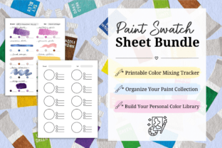Printable Paint Swatch Sheets Bundle Graphic by Wicked Creative ...