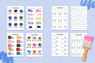 Printable Paint Swatch Sheets Bundle Graphic by Wicked Creative ...