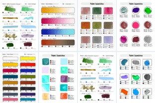Printable Paint Swatch Sheets Bundle Graphic by Wicked Creative ...