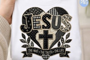 Quilted Jesus Cross PNG T-Shirt Graphic by MAMA MOO · Creative Fabrica