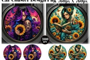 Reading Girl Car Coaster PNG Sublimation Graphic by InspireCraft ...