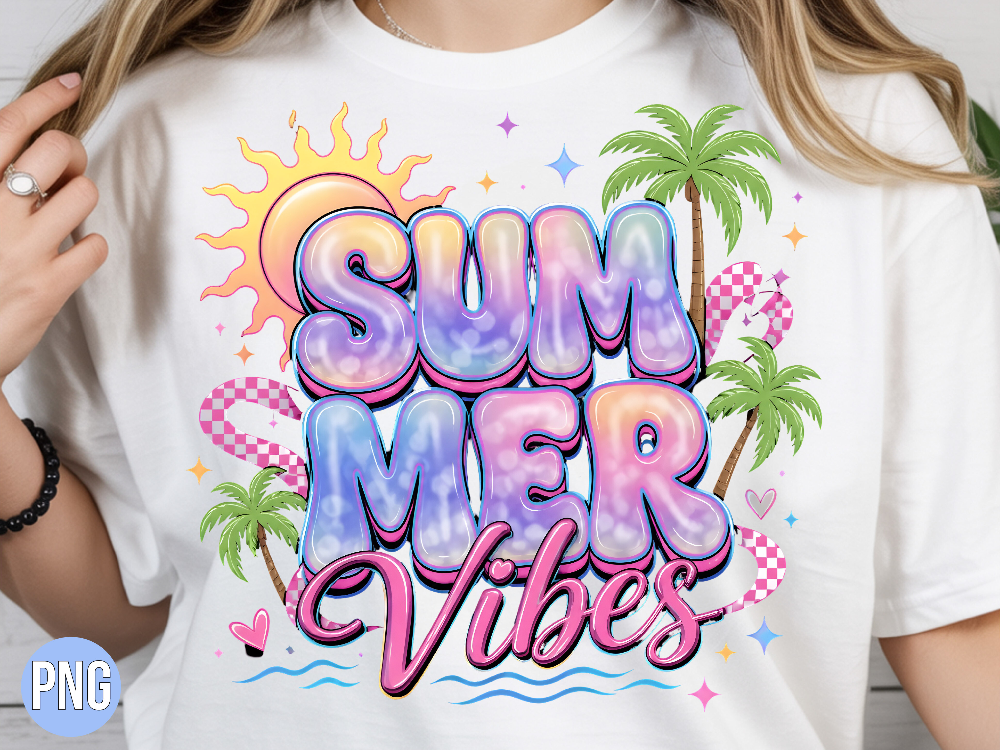 Retro Groovy Summer Vibes Beach PNG Graphic by Digital Duck · Creative ...