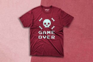 Retro Pixel Art Game over Skull T Shirt Graphic by Design Intelligence ...
