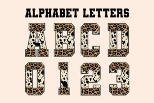 Retro Western Cow and Leopard Alphabet01 Graphic by Beer Design ...