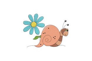 Snail with Flower · Creative Fabrica