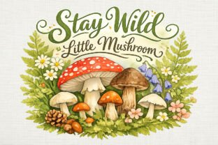 Stay Wild Mushroom Botanical PNG Design Graphic by TrendyCreative ...