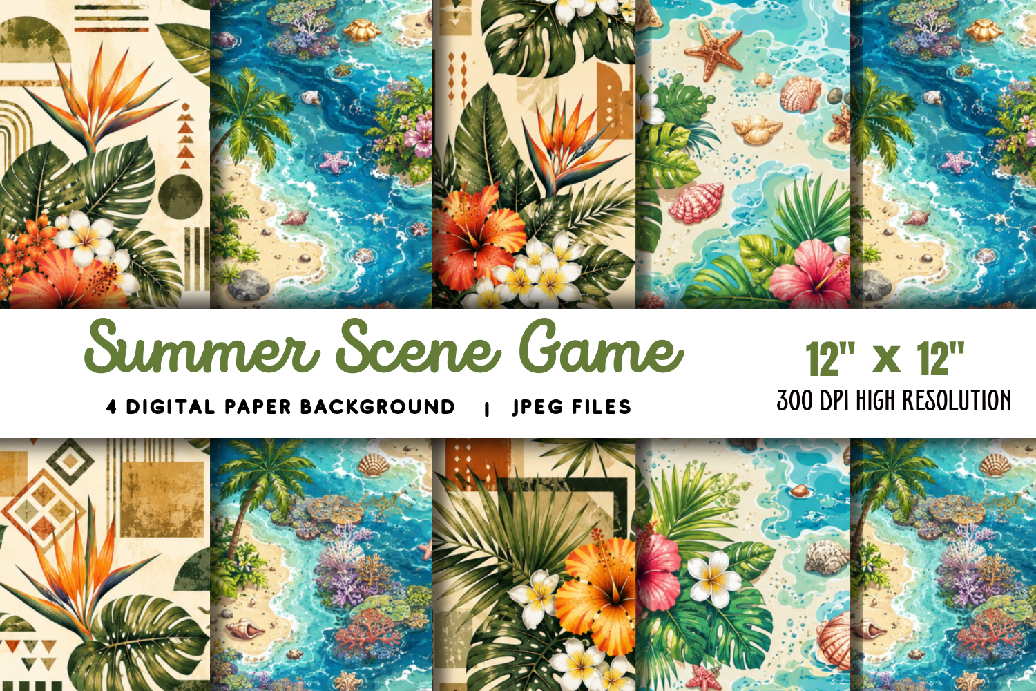 Summer Scene Game Beach Background Graphic by Styled Stock Mock ...