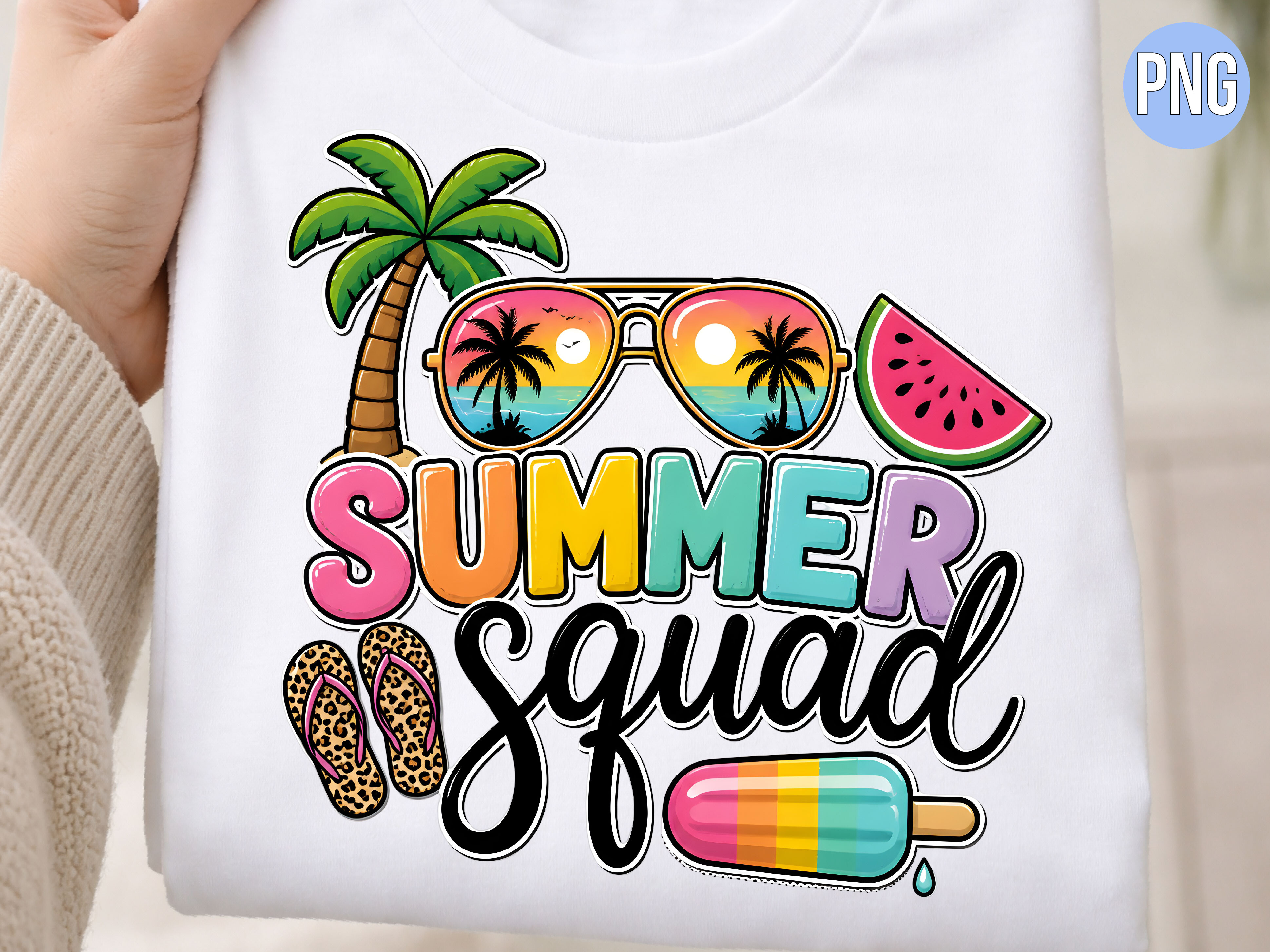 Summer Squad Beach Vibe PNG T-Shirt Graphic by MAMA MOO · Creative Fabrica