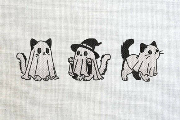 Three Ghosts Embroidery · Creative Fabrica