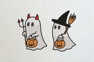 Two Ghosts Embroidery · Creative Fabrica