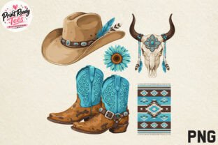 Vintage Western Cowgirl Boots PNG Graphic by PrintReadyTees · Creative ...