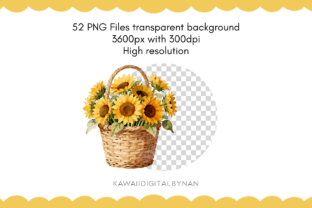 Watercolor Sunflower Clipart Summer PNG Graphic by KawaiiDigitalByNan ...