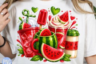 Watermelon Drinks Summer Ice Cream PNG Graphic by Digital Duck ...