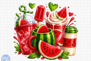 Watermelon Drinks Summer Ice Cream PNG Graphic by Digital Duck ...