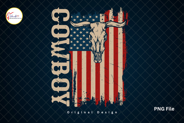 Western Cow Skull USA Flag Cowboy PNG Graphic by FabiCraft99 · Creative ...