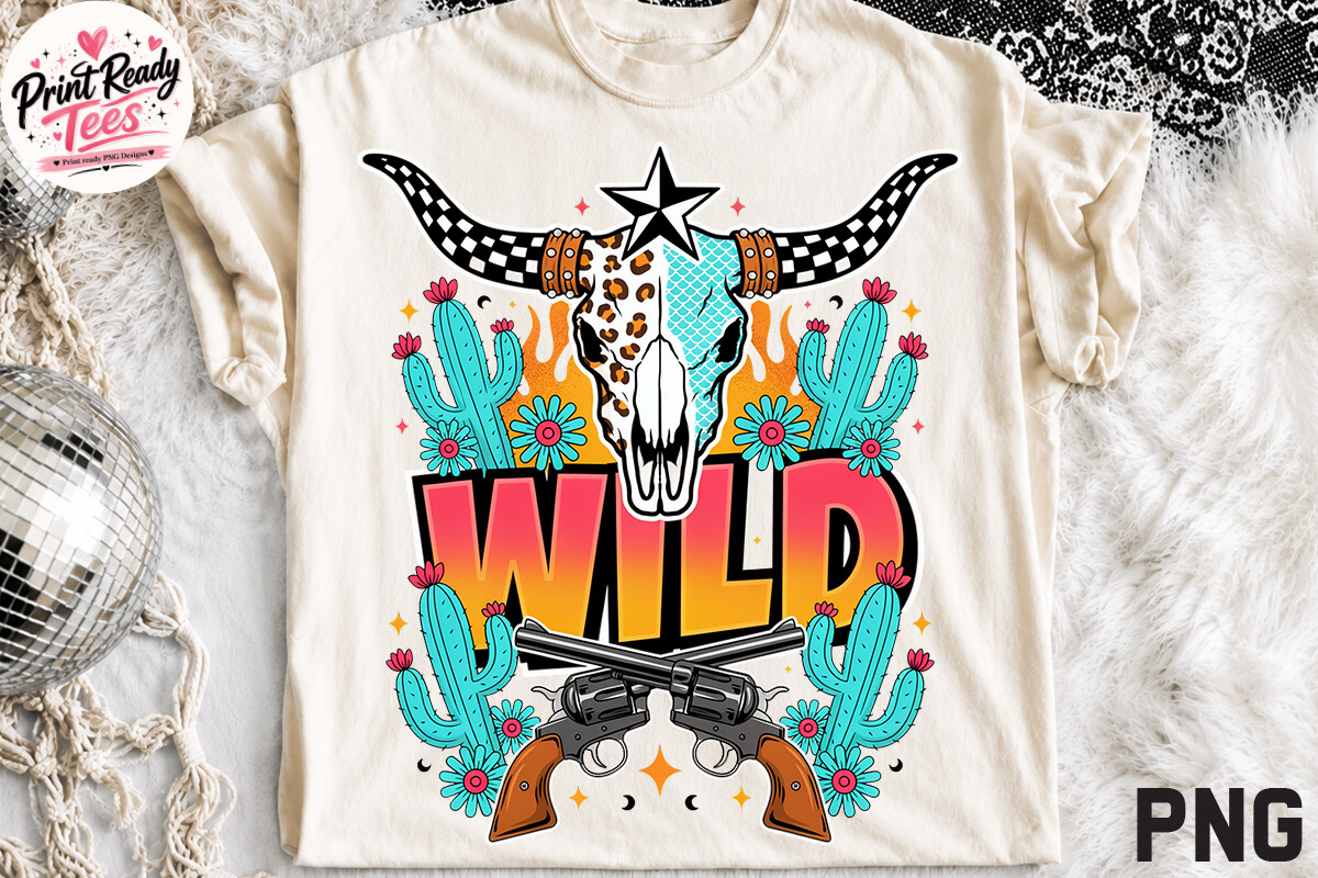 Western Wild West Longhorn Skull PNG Graphic by PrintReadyTees ...