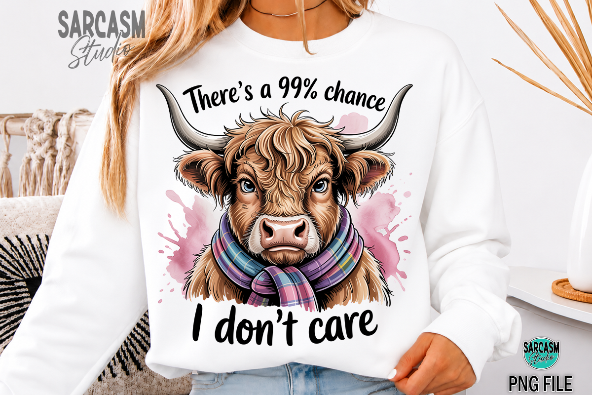 Funny Sarcastic Highland Cow Png, Farm Graphic by Sarcasm Studio ...