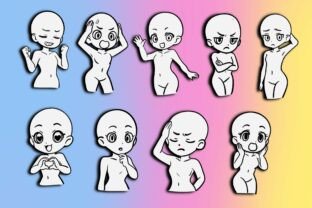 120 Cute Chibi Emote Stamps Graphic by Viktoria Scsoka · Creative Fabrica