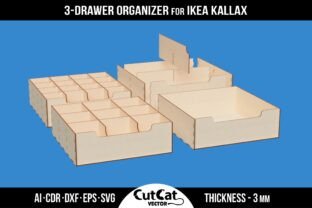 3 Drawer Storage Insert for IKEA KALLAX · Creative Fabrica