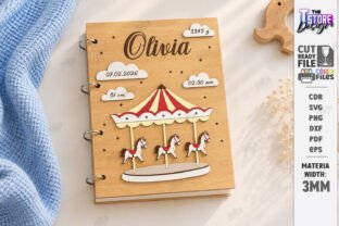 3D Baby Photo Album Covers Laser Cut Set · Creative Fabrica