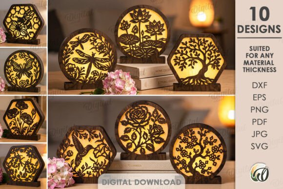 3D Decorative Lanterns Bundle Laser Cut · Creative Fabrica