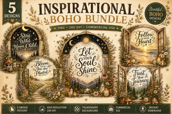 5 Cottagecore Quotes Bundle PNG Graphic by mjiyad · Creative Fabrica