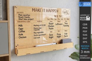 Acrylic Wall Planners Laser Cut Bundle · Creative Fabrica