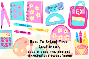 Back to School Time Hand Drawn Clipart Graphic by Fatia hafida ...