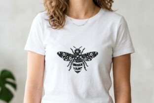 Bee Silhouette with Floral Pattern Graphic by theresumepark · Creative ...
