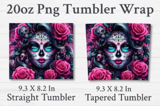 Catrina Skull Sugar Skull Tumbler Wrap Graphic by Art Zone · Creative ...