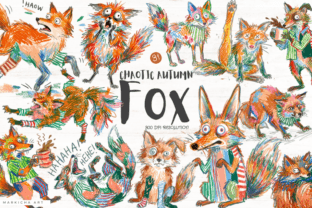 Chaotic Autumn Fox Clipart Graphic by Markicha Art · Creative Fabrica