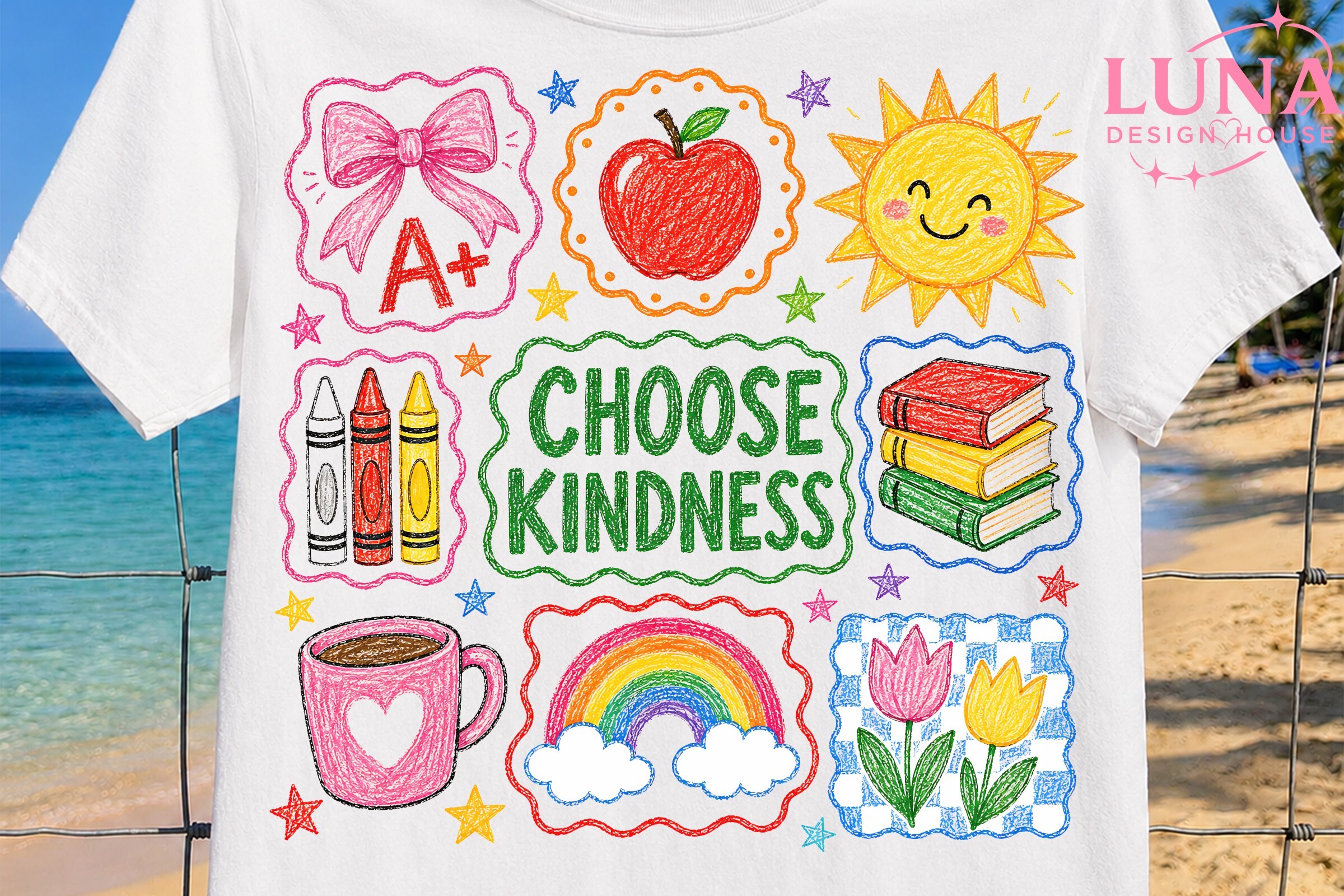 Choose Kindness Teacher Crayon PNG Graphic by LunaDesignHouse ...