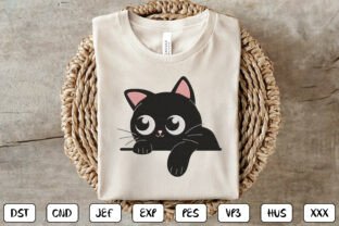 Cute Black Cat Embroidery Design · Creative Fabrica