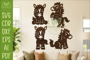 Cute Horse Silhouettes SVG Farm Animal 2 · Creative Fabrica