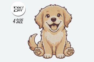 Cute Puppy Happy Dog Embroidery Design · Creative Fabrica