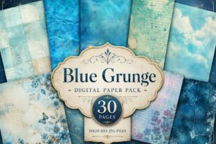 Dark Blue Watercolor Digital Paper Pack Graphic by Attractions Artist ...