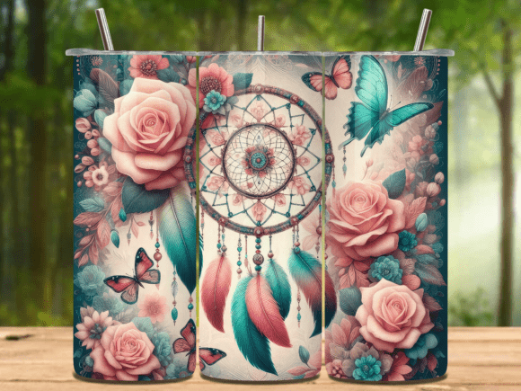 Dreamcatcher Butterfly Tumbler Wrap Graphic by Lily Prints · Creative ...