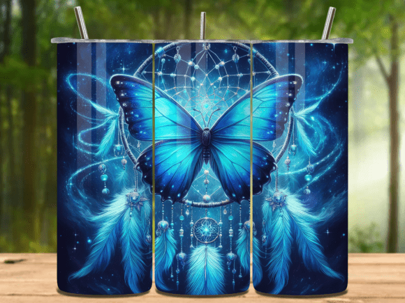 Dreamcatcher Butterfly Tumbler Wrap Graphic by Lily Prints · Creative ...