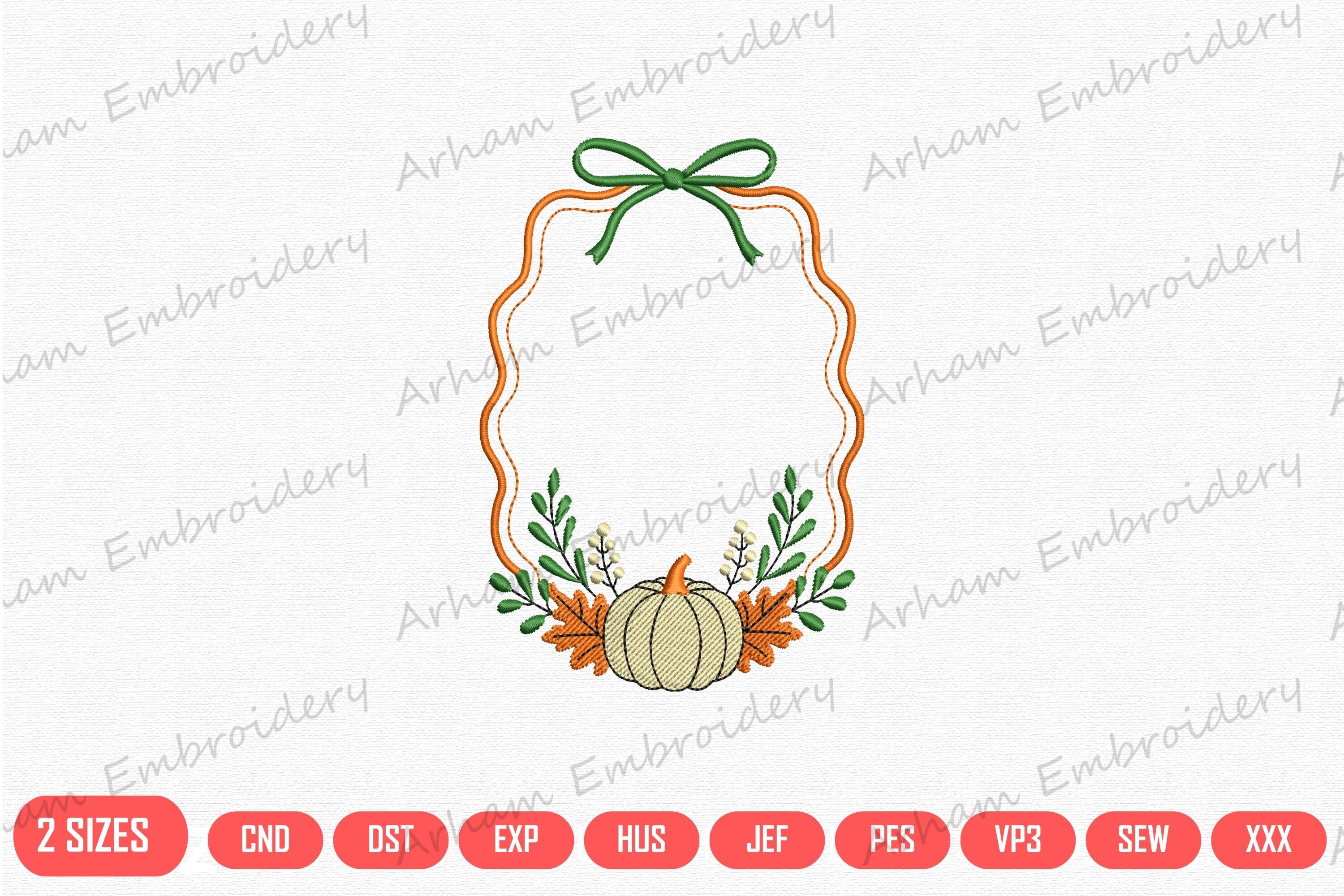 Fall Pumpkin Monogram Frame · Creative Fabrica