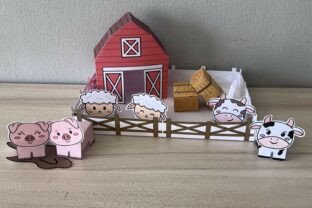 Farm Animal Paper Toys, Printable Templa · Creative Fabrica