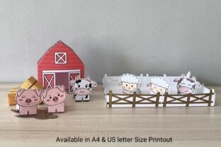 Farm Animal Paper Toys, Printable Templa · Creative Fabrica