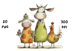Farm Buddies Whimsical Clipart Graphic by giraffecreativestudio ...